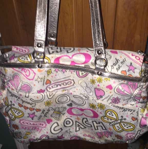 Coach | Bags | Coach Graffiti Poppy Butterfly Diaperbag | Poshmark